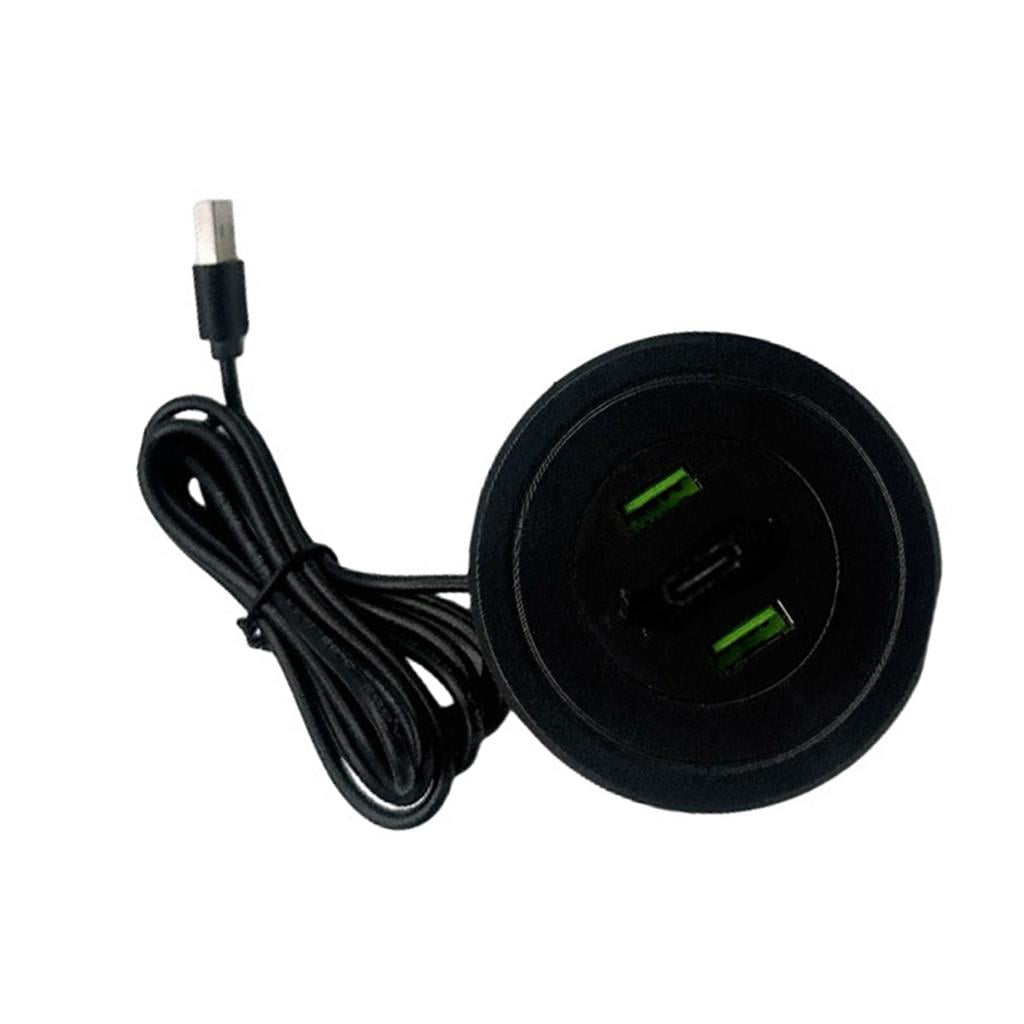 Lerpwige 3 Port USB Desk Hole Round Desktop Charging Station USB Type C ...