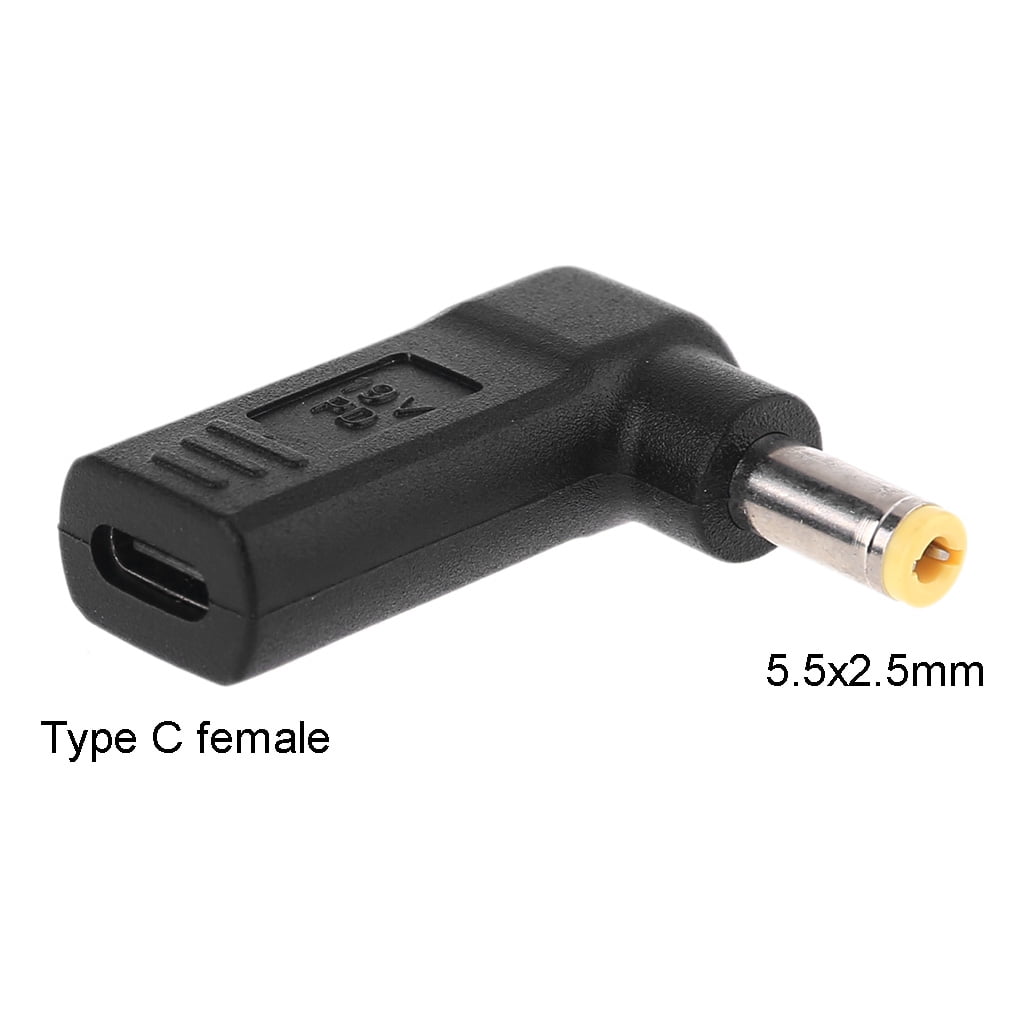 Lerpwige 90 Degree Type C Female to 5.5x2.5mm Male Plug Laptop Power ...