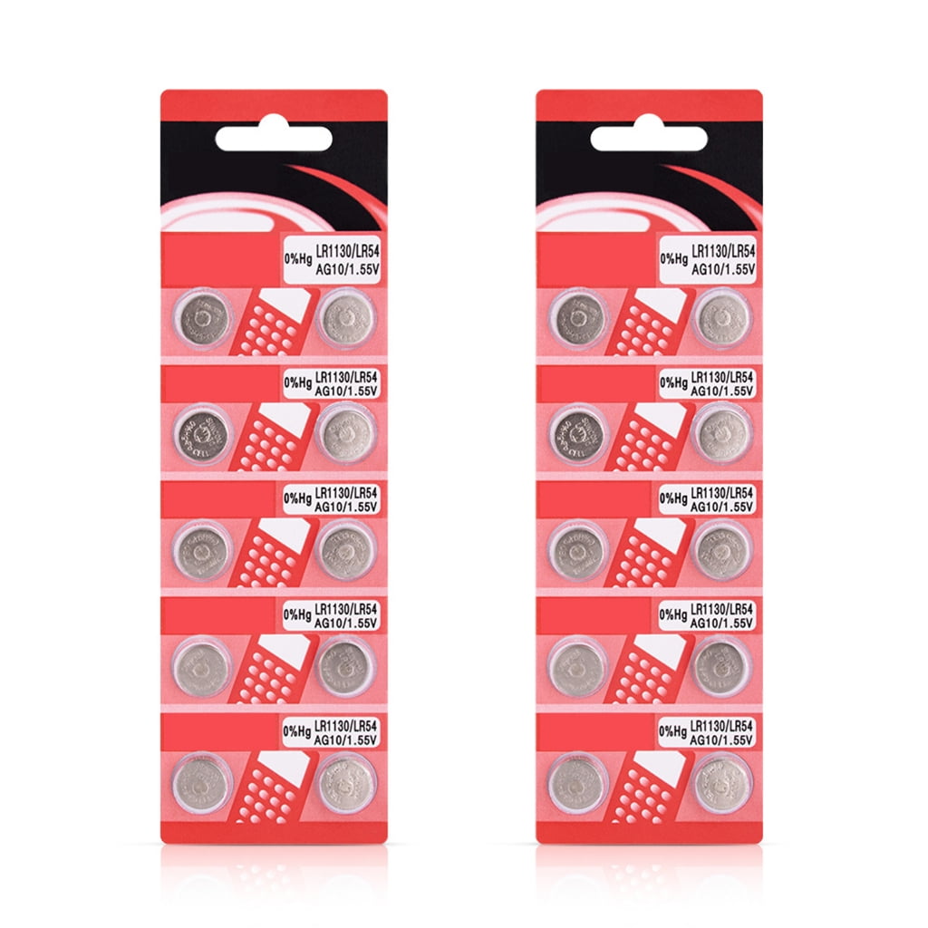 Lerpwige AG10 LR1130 1.5V Alkaline Button Coin Cell Batteries Leak Protections Long Life ...
