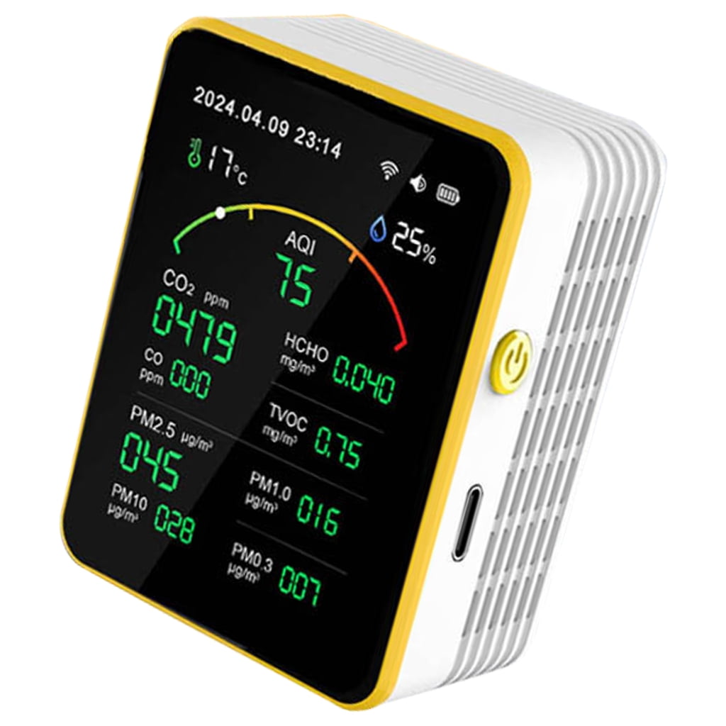 Lerpwige Air Quality Detector for Home Air Quality Pollution Meter CO2 PM2.5 Formaldehyde TVOC ...