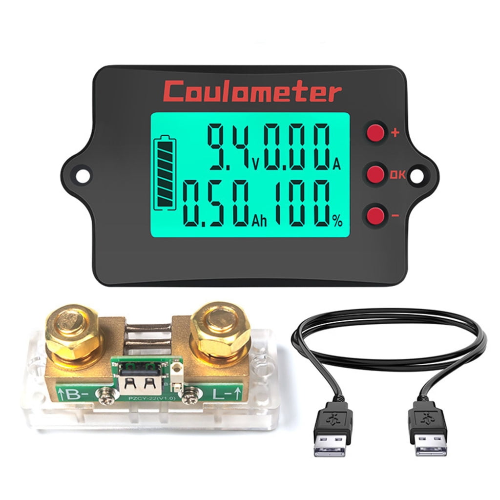 Lerpwige Battery Coulomb Counter Battery Charger Amp Meter Accurate ...