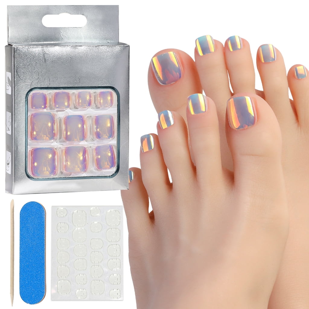 Lerpwige Cats Eyes False Toenails Press On Toe Nails Full Cover False ...