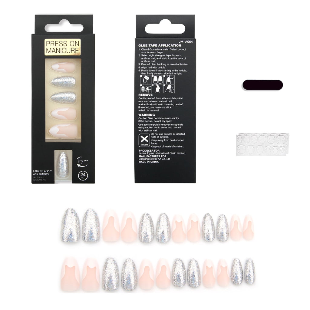 Lerpwige Designed Press on Nails Acrylic French Tip Reusable Artificial ...