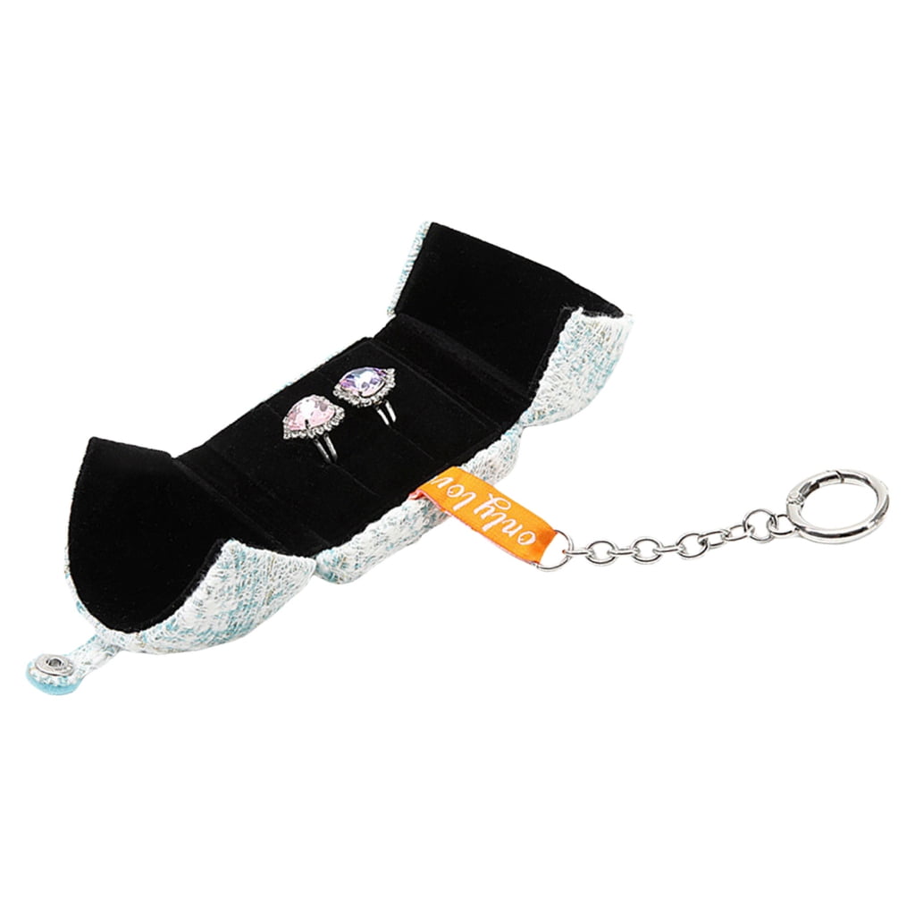 Lerpwige Elegant Velvets Rings Box with Snap Button Easy Carry for ...