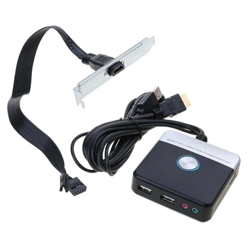 Lerpwige External PC Case External Power Button with USB Hub LED Mobile ...
