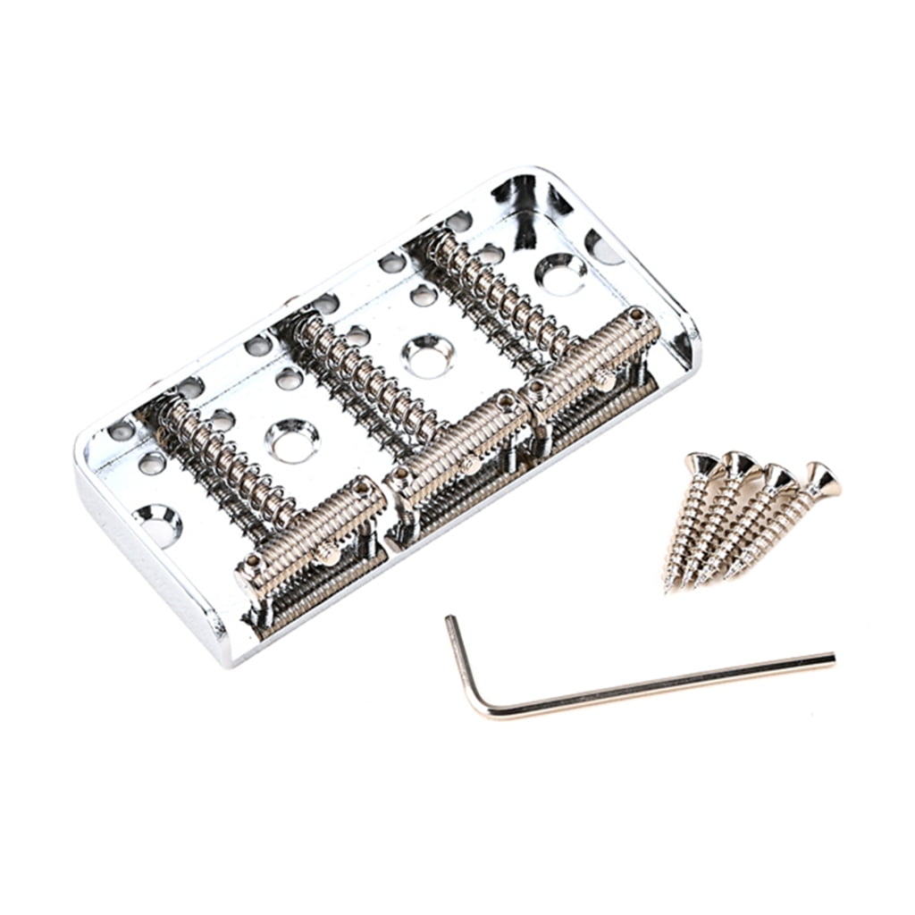 Lerpwige Guitar Bridge, Metal 3-String Fixed Hardtail Guitar Bridge ...