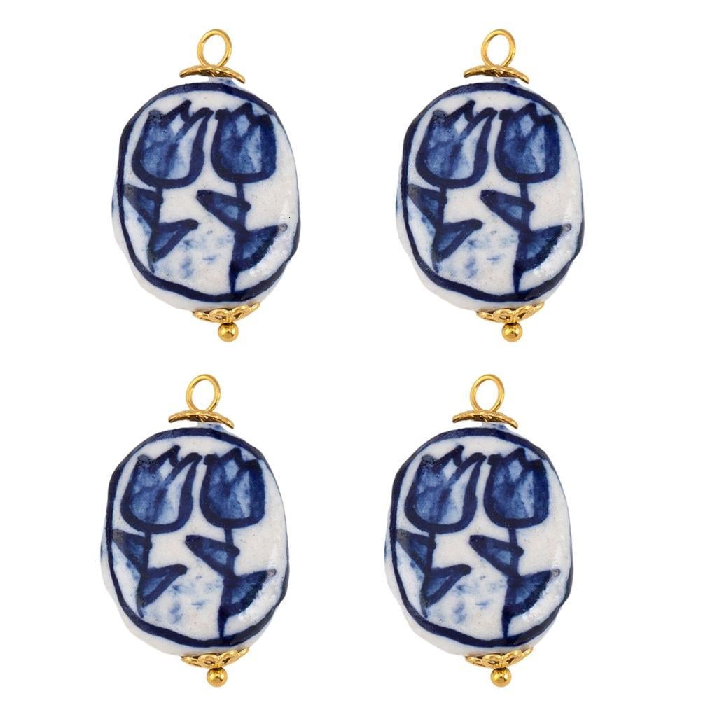 Lerpwige Handmade Ceramic Irregular Jewelry Components Metal Findings ...