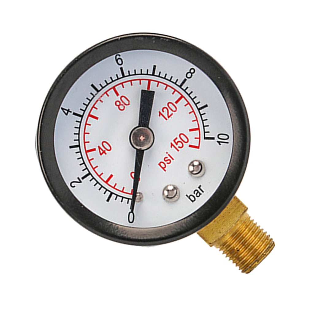 Lerpwige Heavy Duty Filter Pressure Gauge Meter Manometer, 1/8" NPT Thread Lower Mount, 40mm ...