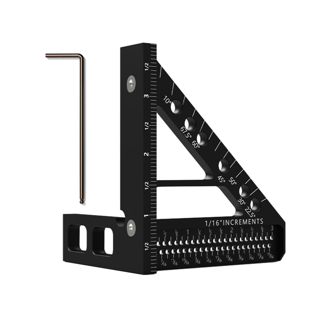 Lerpwige Hole Punch Ruler Aluminum Alloy Measurer for Woodworking ...