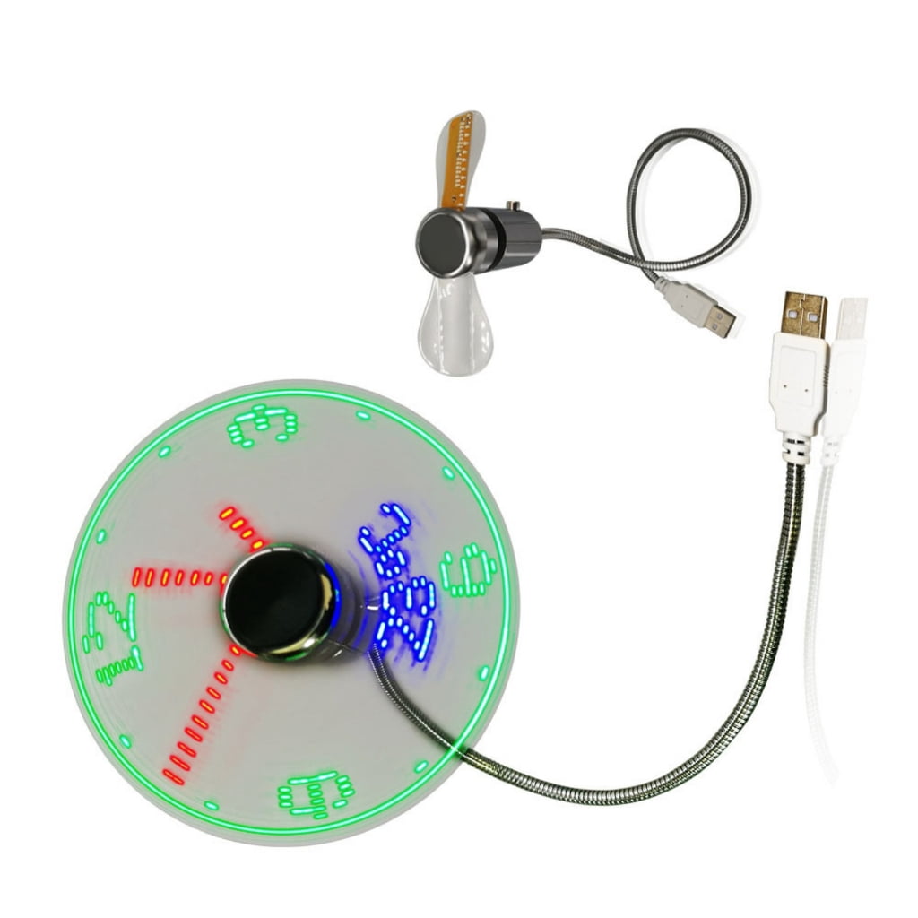 Lerpwige LED Clock Fan Real Time Display Clock Fan Time Temperature ...