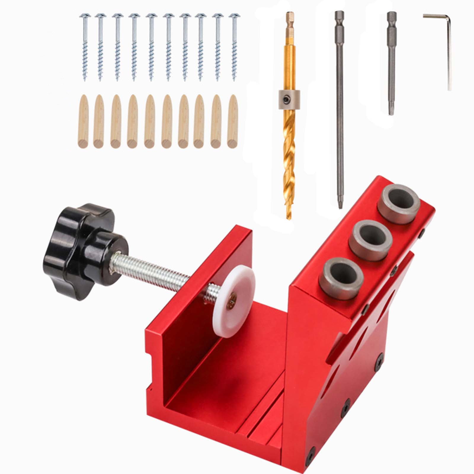 Lerpwige Pocket Hole Screw Jig Dowel Drill Bit Jig Set Carpentery ...