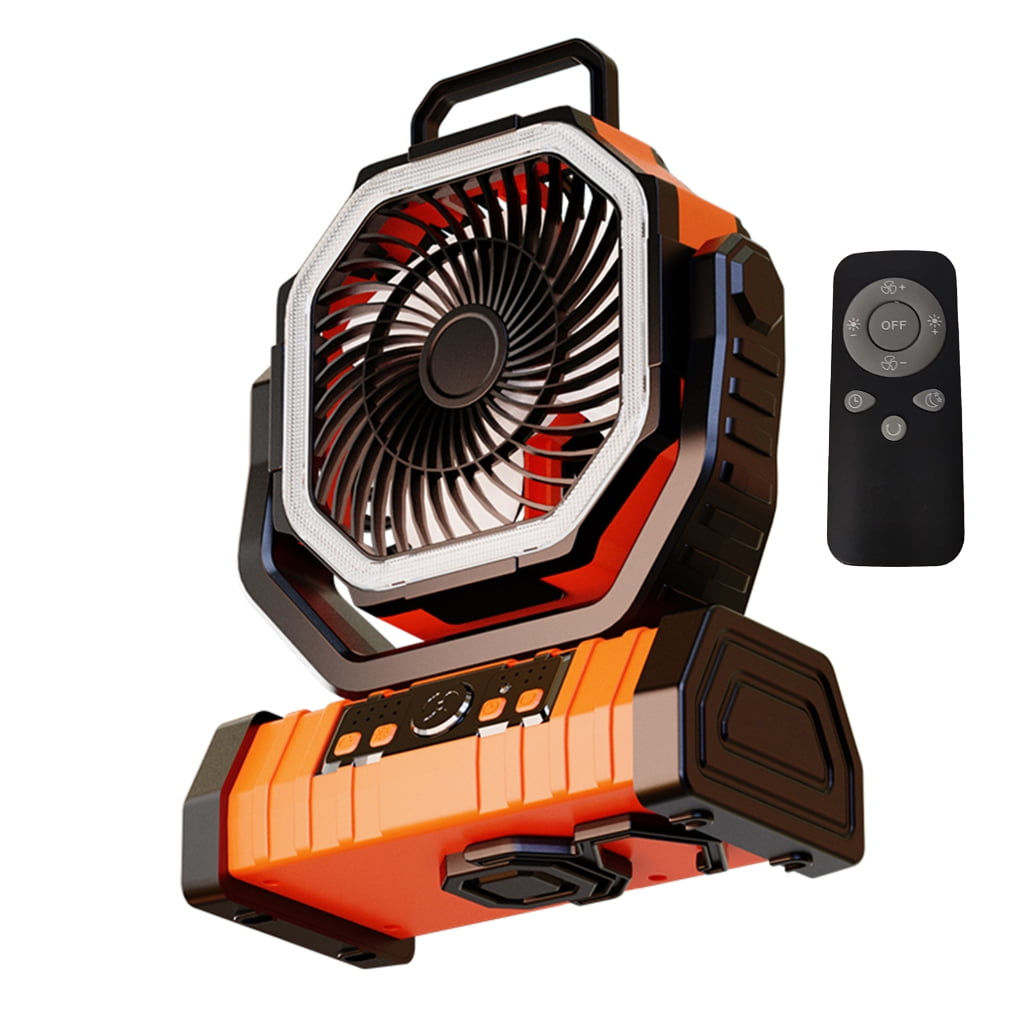 Lerpwige Tent Fan with LED Light Battery Operated USB Rechargeable 20000mah Powerful for Camping ...