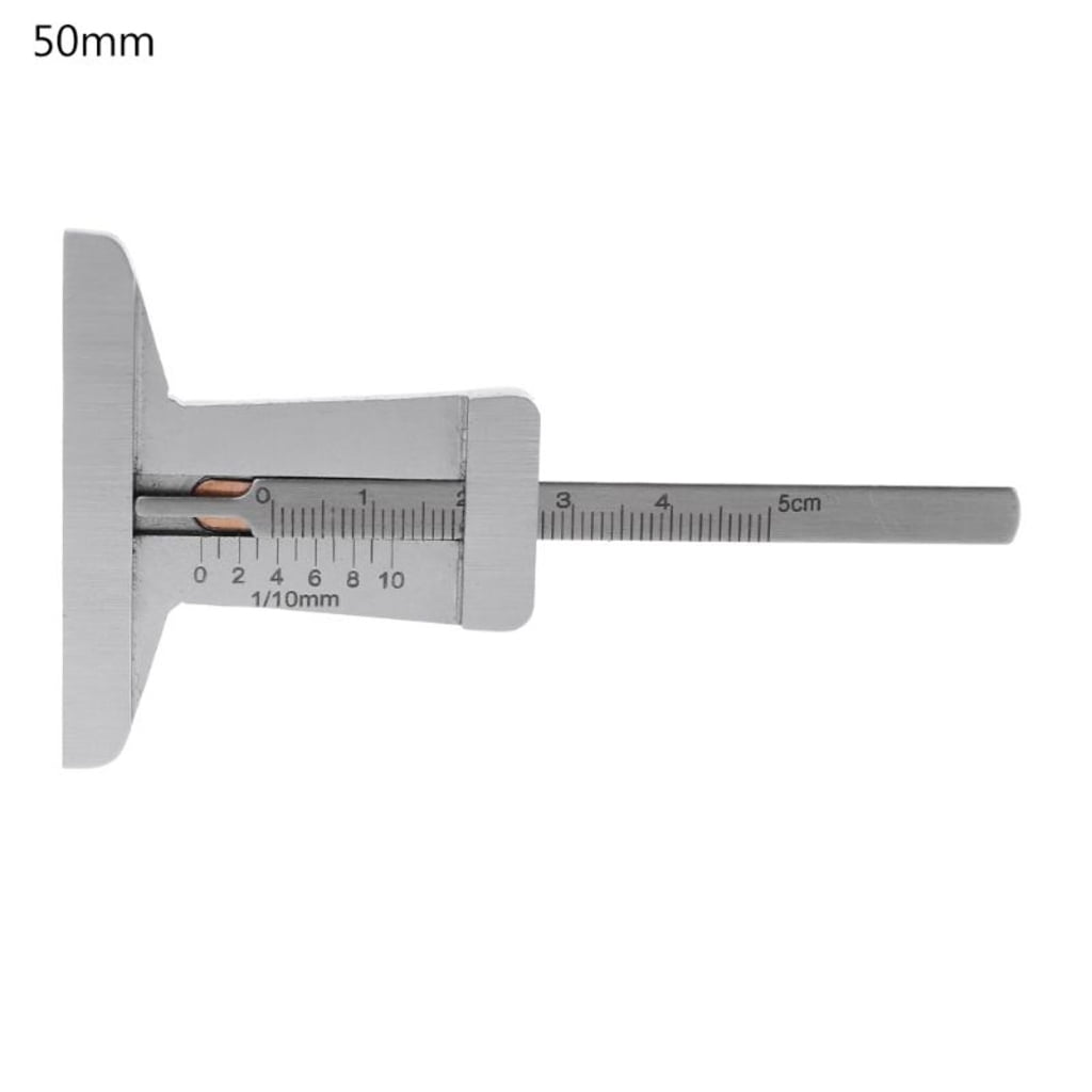 Lerpwige Tyre Tire Tread Depth Gauge Stainless Steel 0-10mm Tire Thread ...