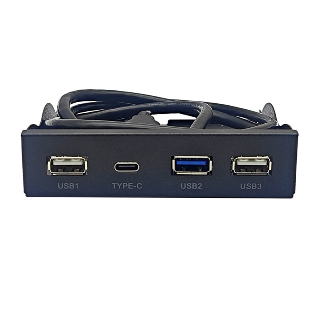 Lerpwige USB 3.2 HUB Splitter Floppy Bay 3.5mm Headphone Jacks Front ...
