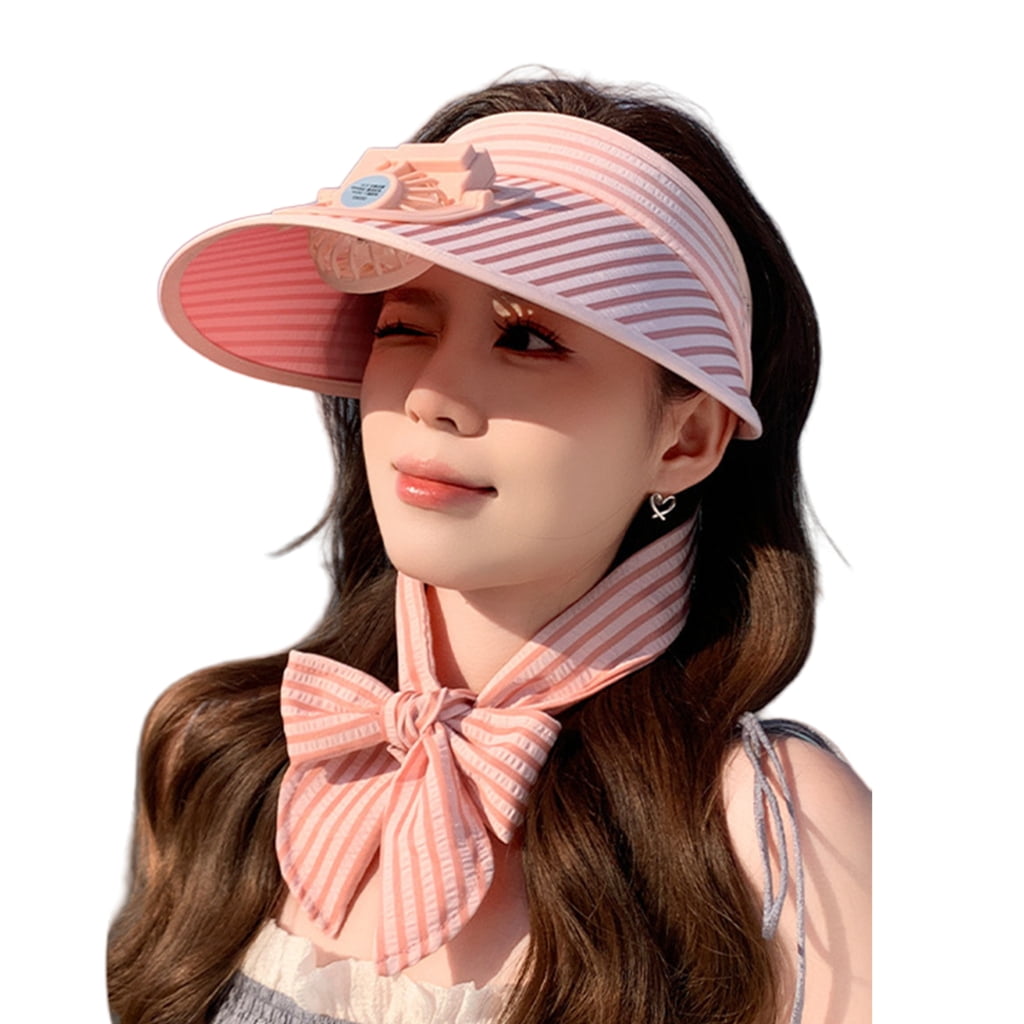 Lerpwige USB Cooling Fan Hat Open Top Sun Hat For Women Hiking Cyling ...