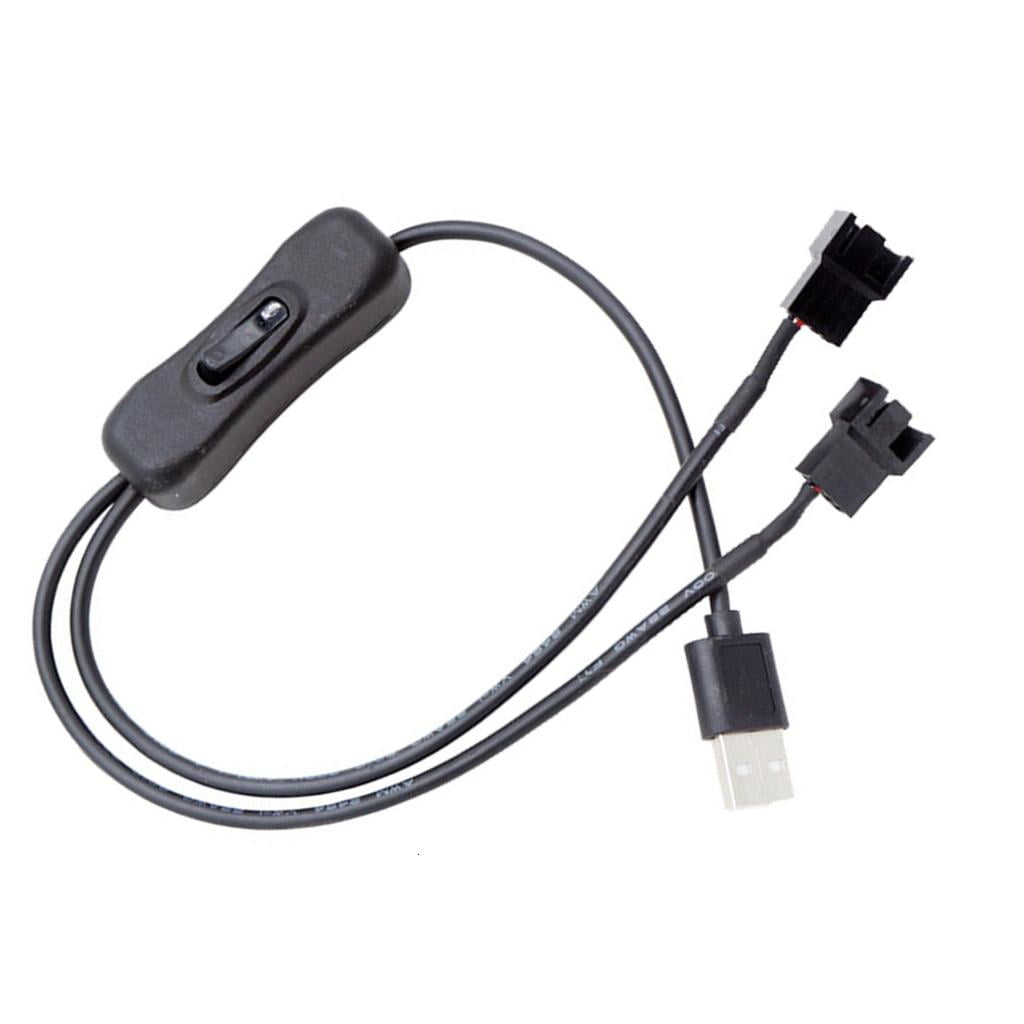 Lerpwige USB to 4 Pin Connector Fan Power Adapter Cable with Voltage ...