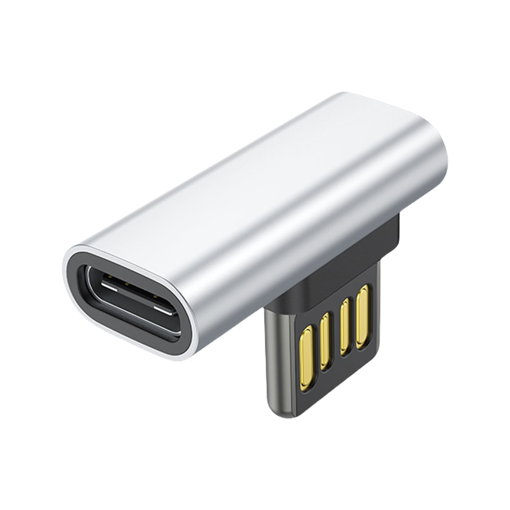 Lerpwige USB to Type C Right Angle Adapter Double Sided Insertion for ...