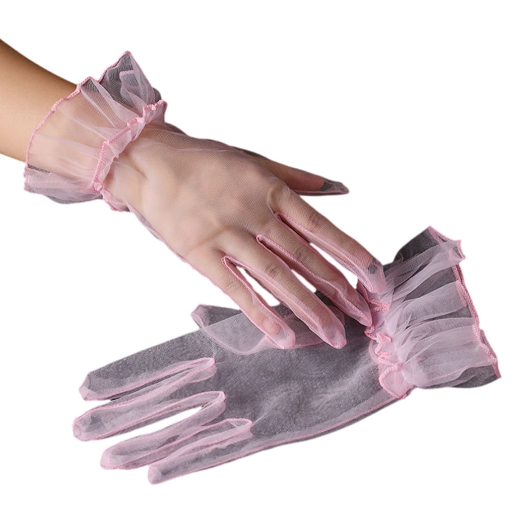 Lerpwige Wedding Thin Gloves for Bride Proms Gloves White Short Gloves ...