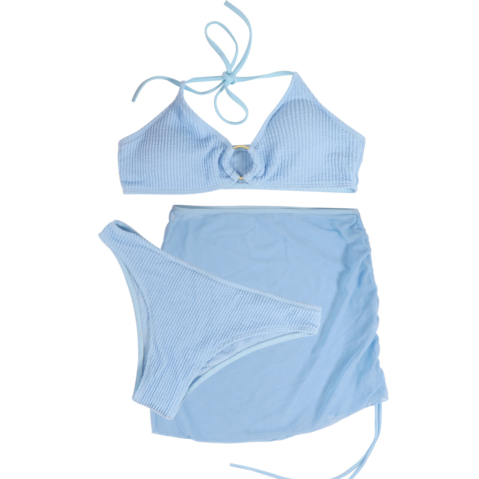 Lerpwige Women Bikini Slim Beachwear Thong Small Chest Bathing Suit ...