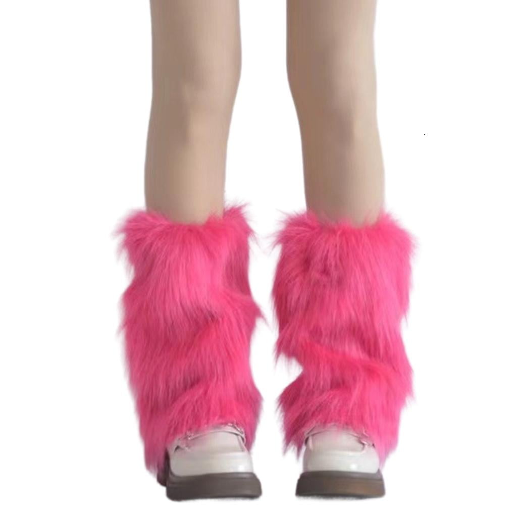 Lerpwige Womens Furs Leg Warmers Furs Fuzzy Leg Covers Boot Winter Boot ...