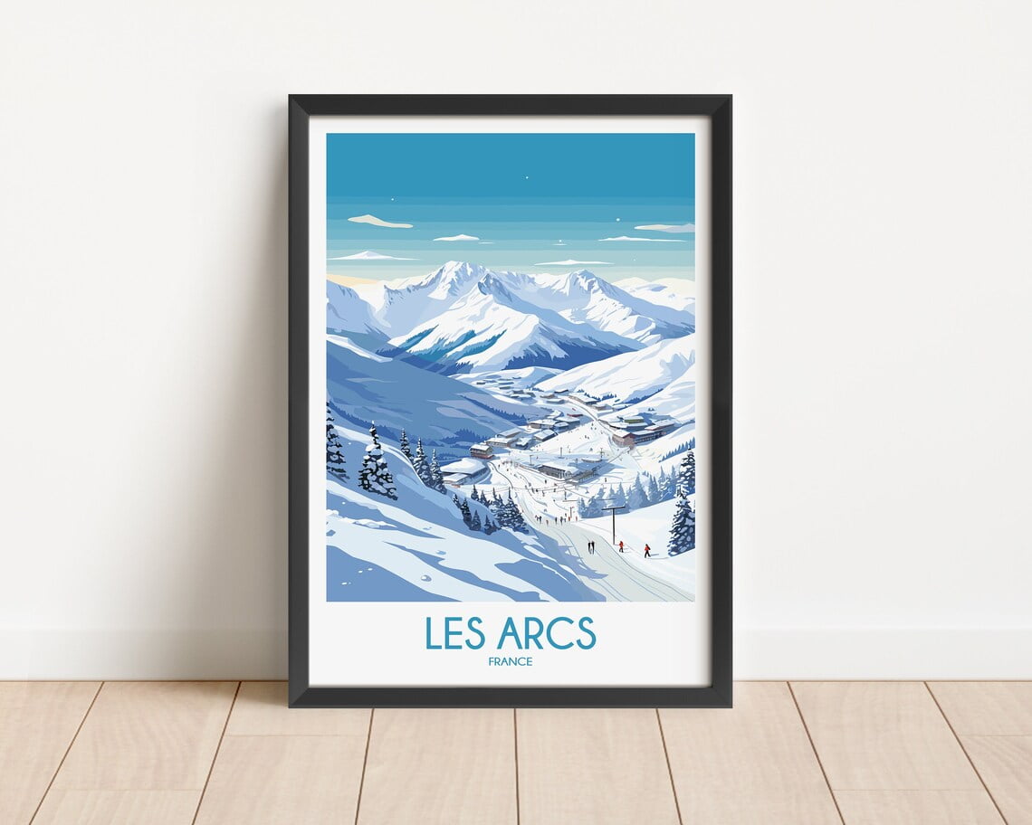 Les Arcs France Poster Ski Resort Scenic Print, Unframed Poster Size ...