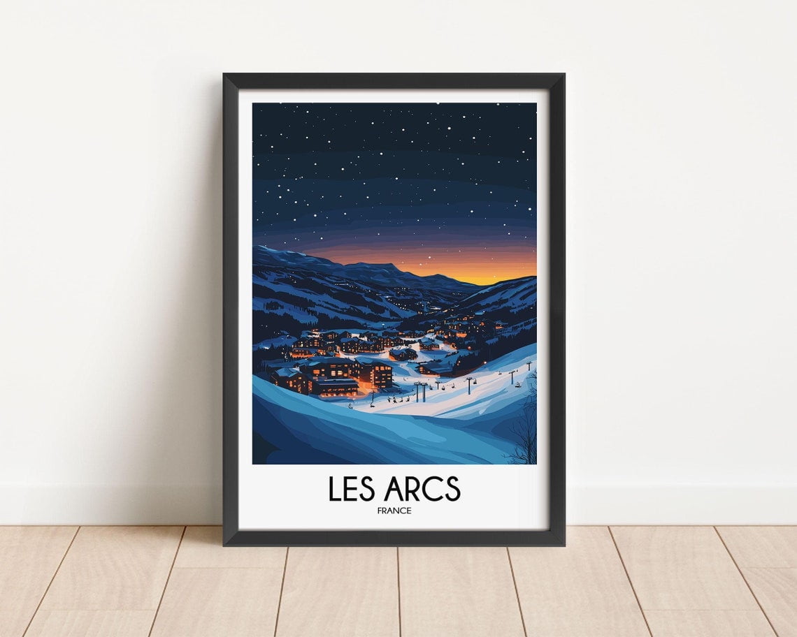 Les Arcs France Poster Ski Resort Scenic Wall Art Print, Unframed ...