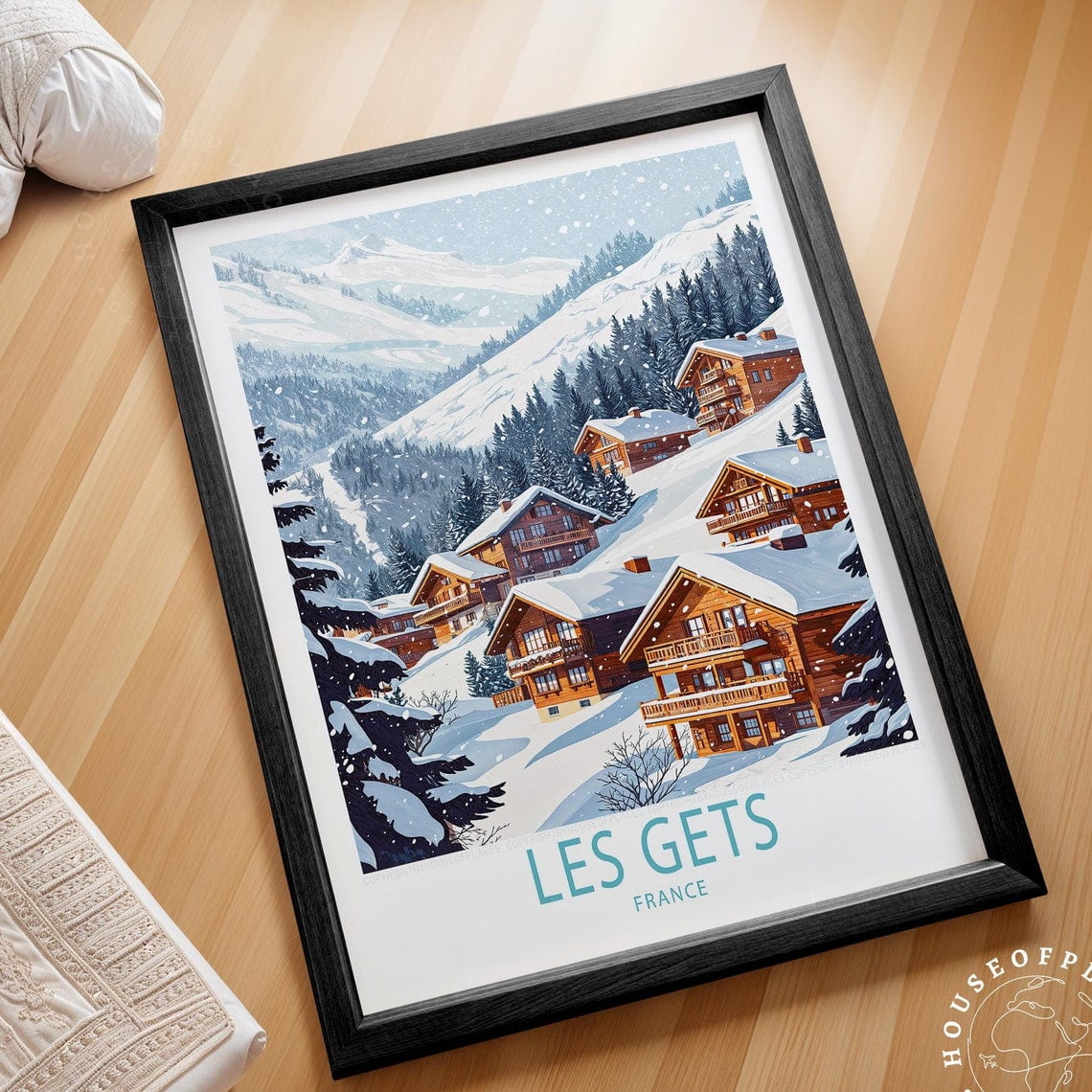 Les Gets Travel Poster Les Gets France Winter Wall Art, France Travel ...