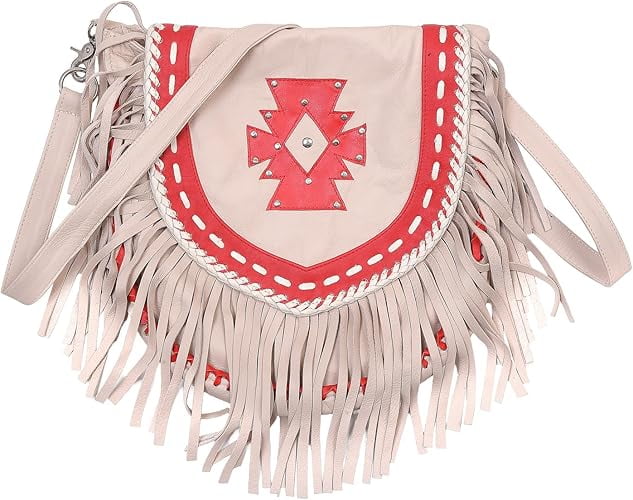 Lesa Collection Boho Fringe Crossbody Purse with Southwestern ...