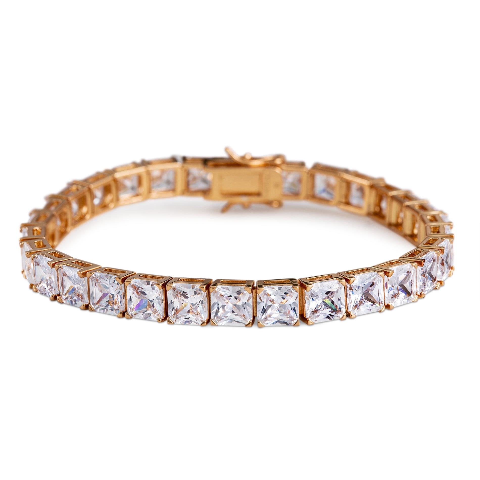 Lesa Michele Princess Cut Cubic Zirconia Tennis Braclet in Rose Gold ...