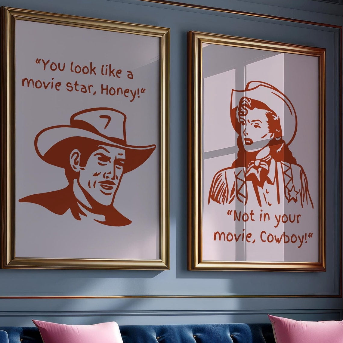 Lesbian Art, Cowgirl Lesbian, Funny Graphic Gay Cowgirl, Western Humour ...