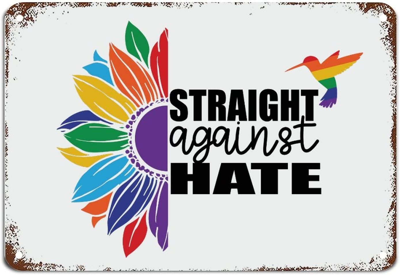 Lesbian Gay Pride Pansexual Transgender Aluminum Metal Sign STRAIGHT ...