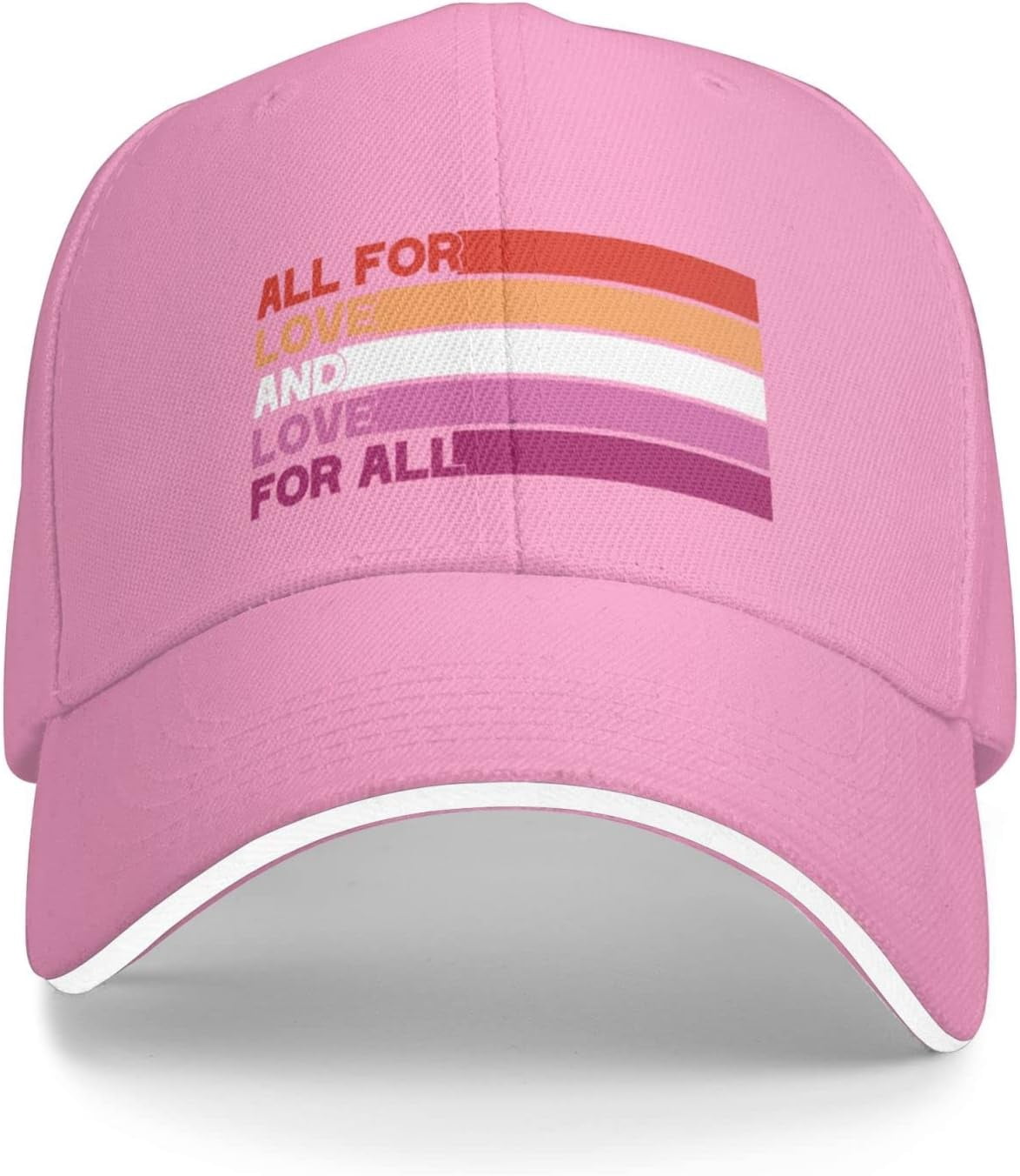 Lesbian Pride Flag Love All Trucker Hat LGBT Pride Baseball Cap Black ...