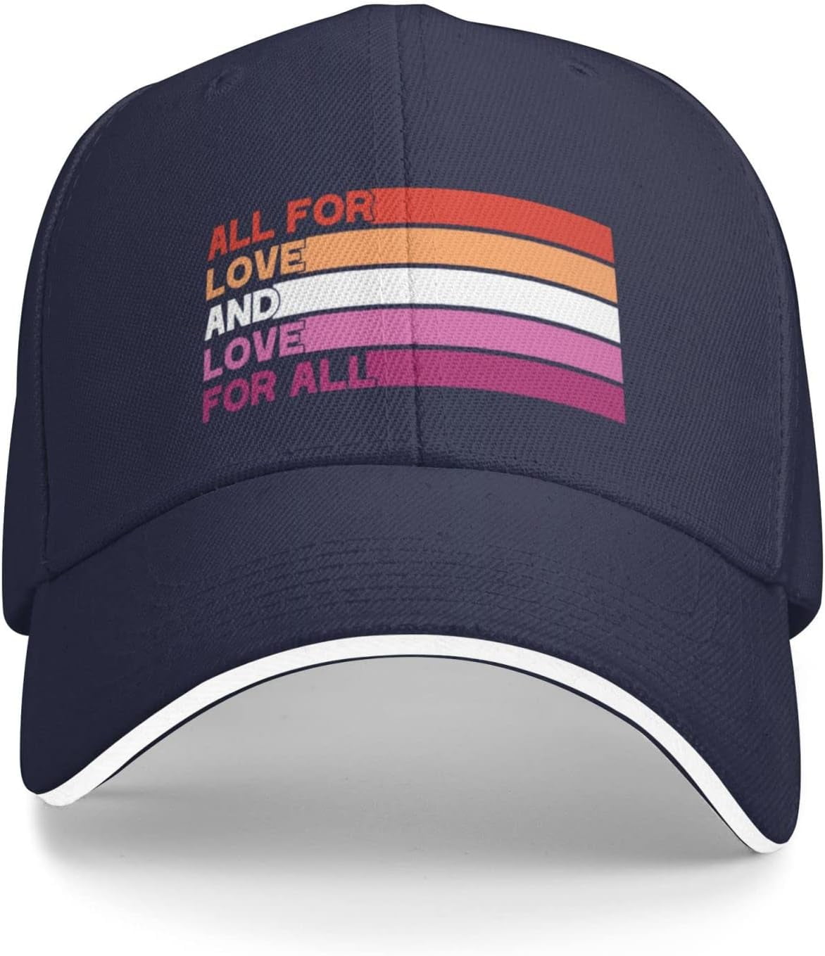 Lesbian Pride Flag Love All Trucker Hat LGBT Pride Baseball Cap Black ...