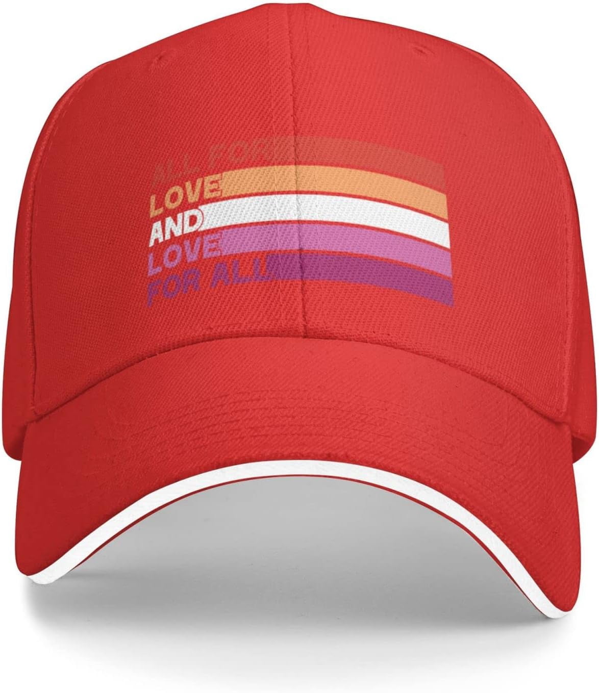 Lesbian Pride Flag Love All Trucker Hat LGBT Pride Baseball Cap Black ...