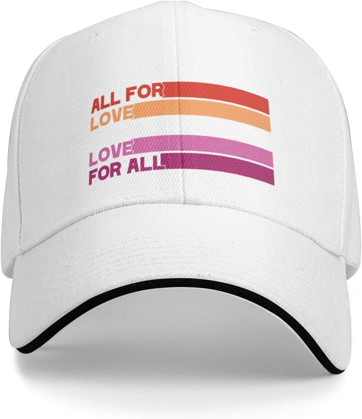 Lesbian Pride Flag Love All Trucker Hat LGBT Pride Baseball Cap Black ...