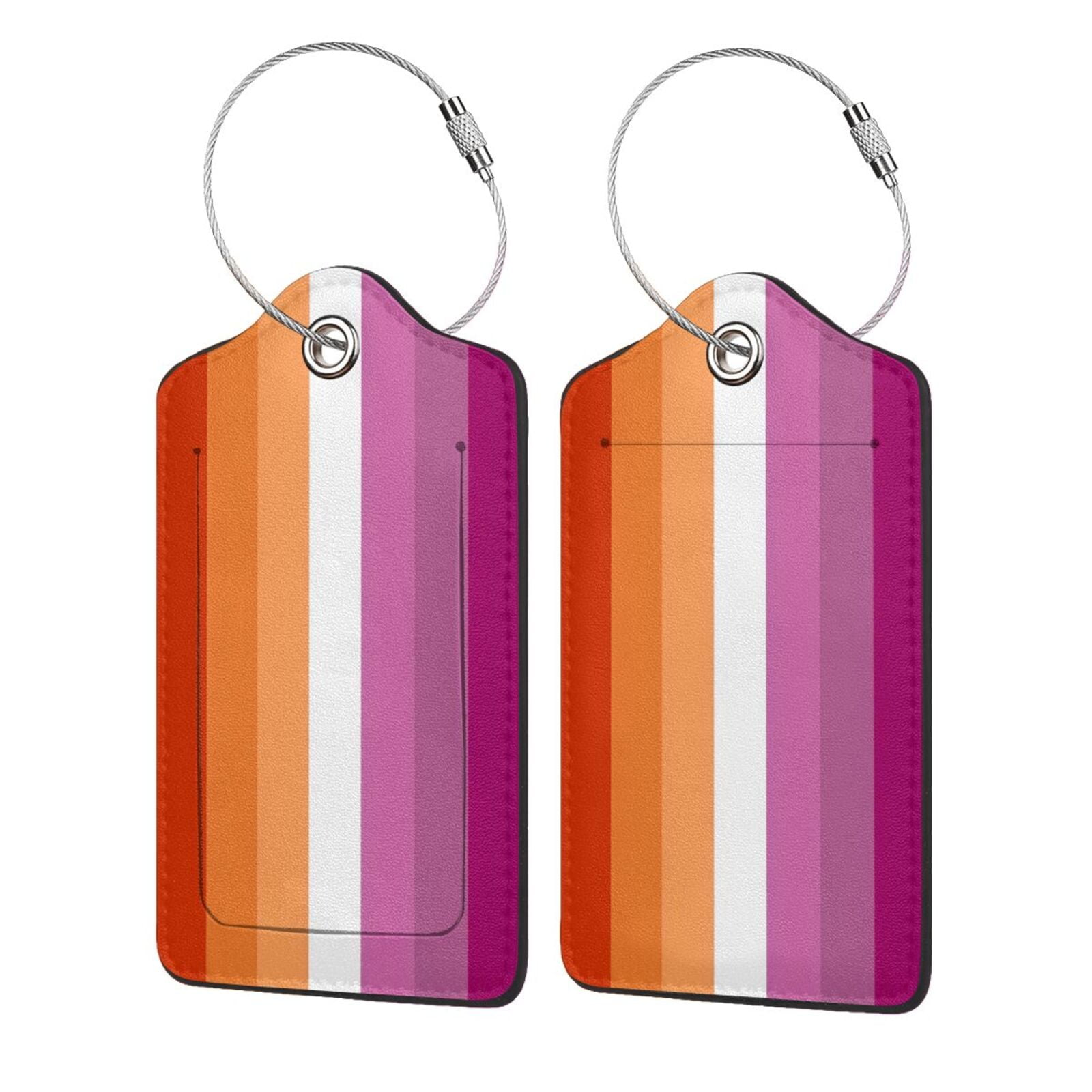 Lesbian Pride Flag Luggage Tags for Suitcase PU Privacy Cover ID Label ...