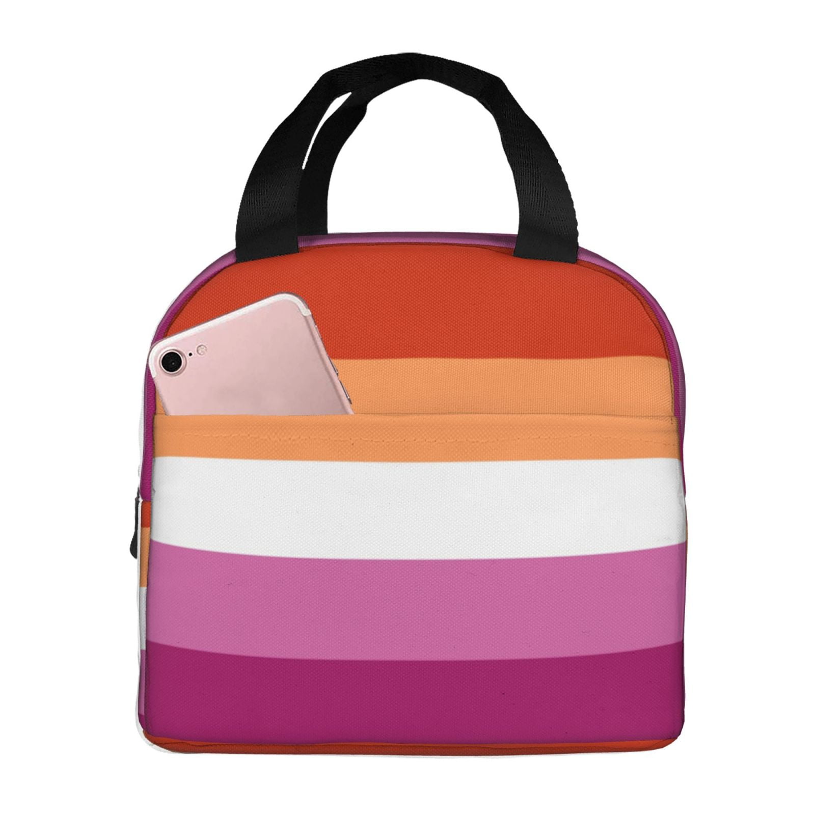 Lesbian Pride Flag Lunch Bag Insulated with Pocket Lunch Box Container ...
