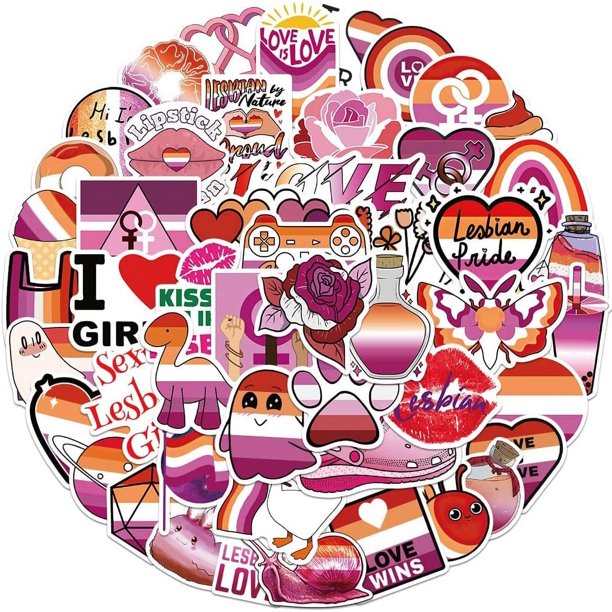 Lesbian Stickers Gay Pride Decor 50 Pieces Gay Bisexual Lesbian Decal