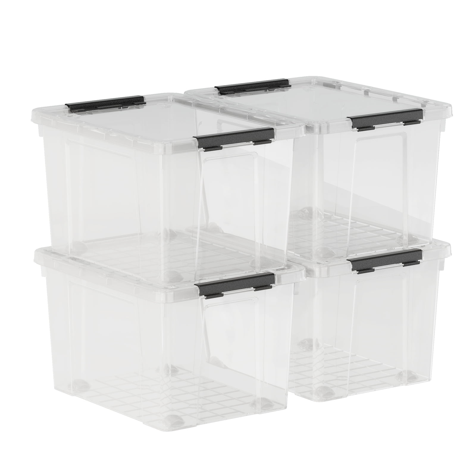 Lesbye 22 Qt Ultra Latch Box, Stackable Storage Bin with Lid, Plastic ...
