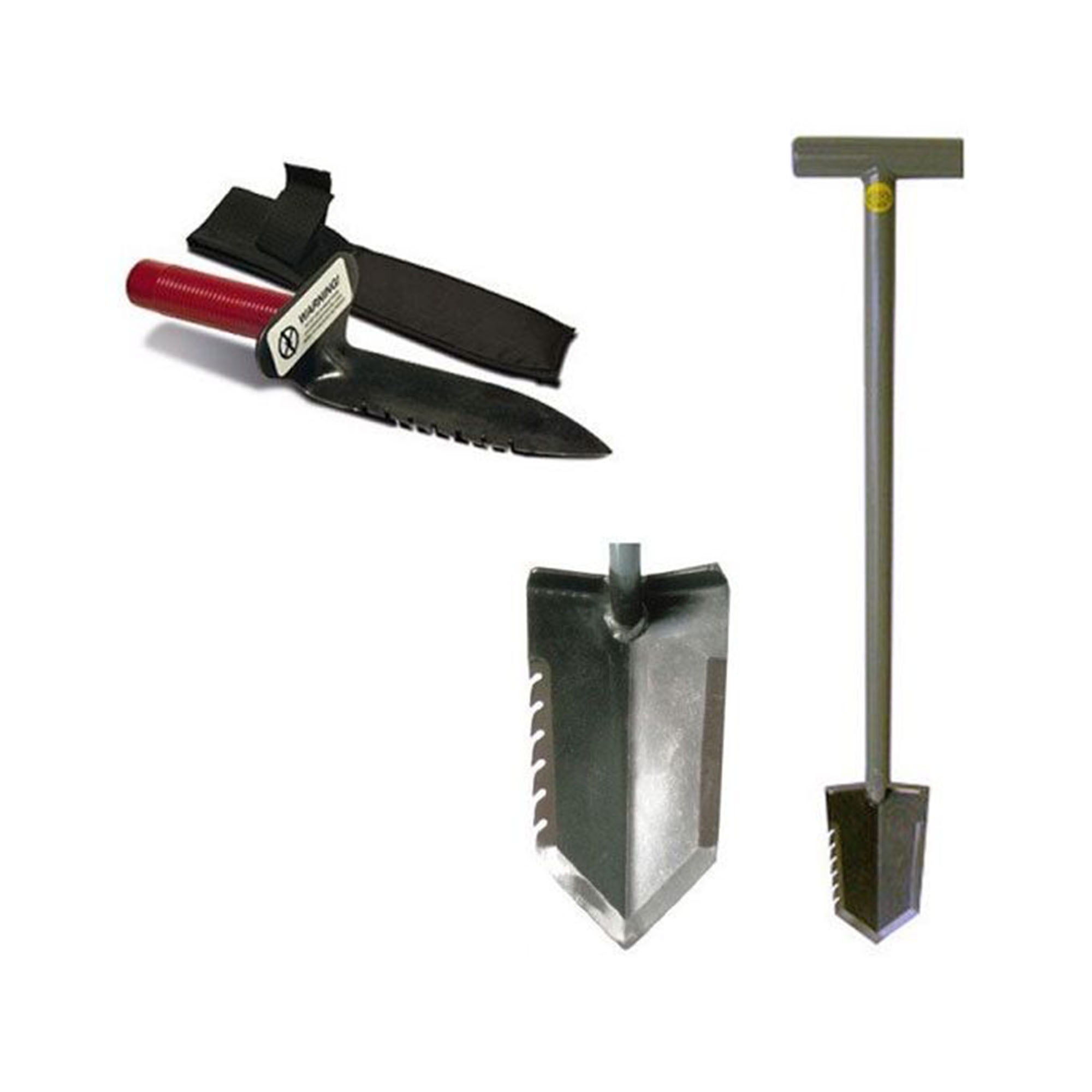 Lesche Combo with Serrated T-Handle Shovel and Right Serrated Digging ...