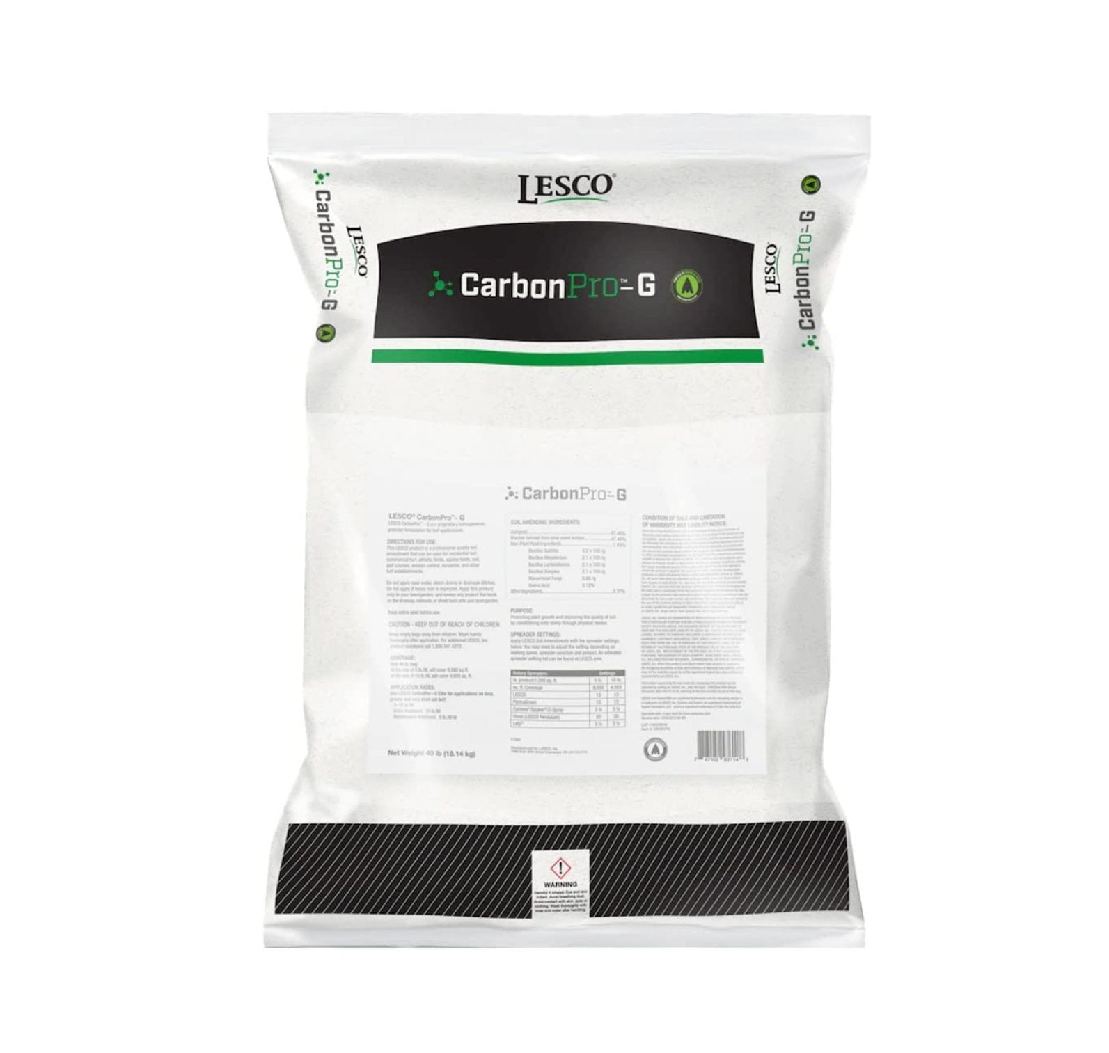 Lesco Carbon Pro G Soil Lawn Soil Nutrient Enhancer 40 lb Bag Covers ...