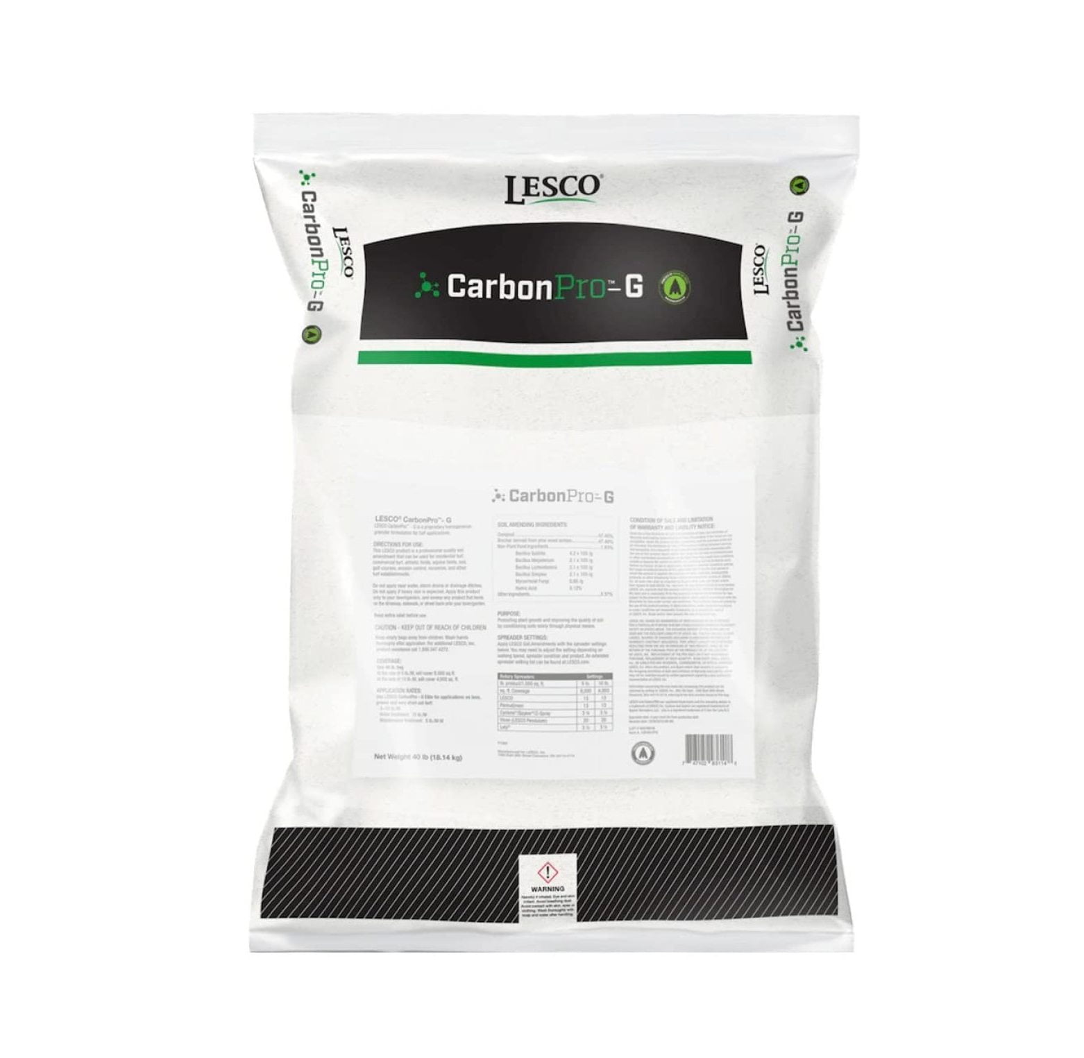 Lesco Carbon Pro G Soil Lawn Soil Nutrient Enhancer 40 lb Bag Covers ...