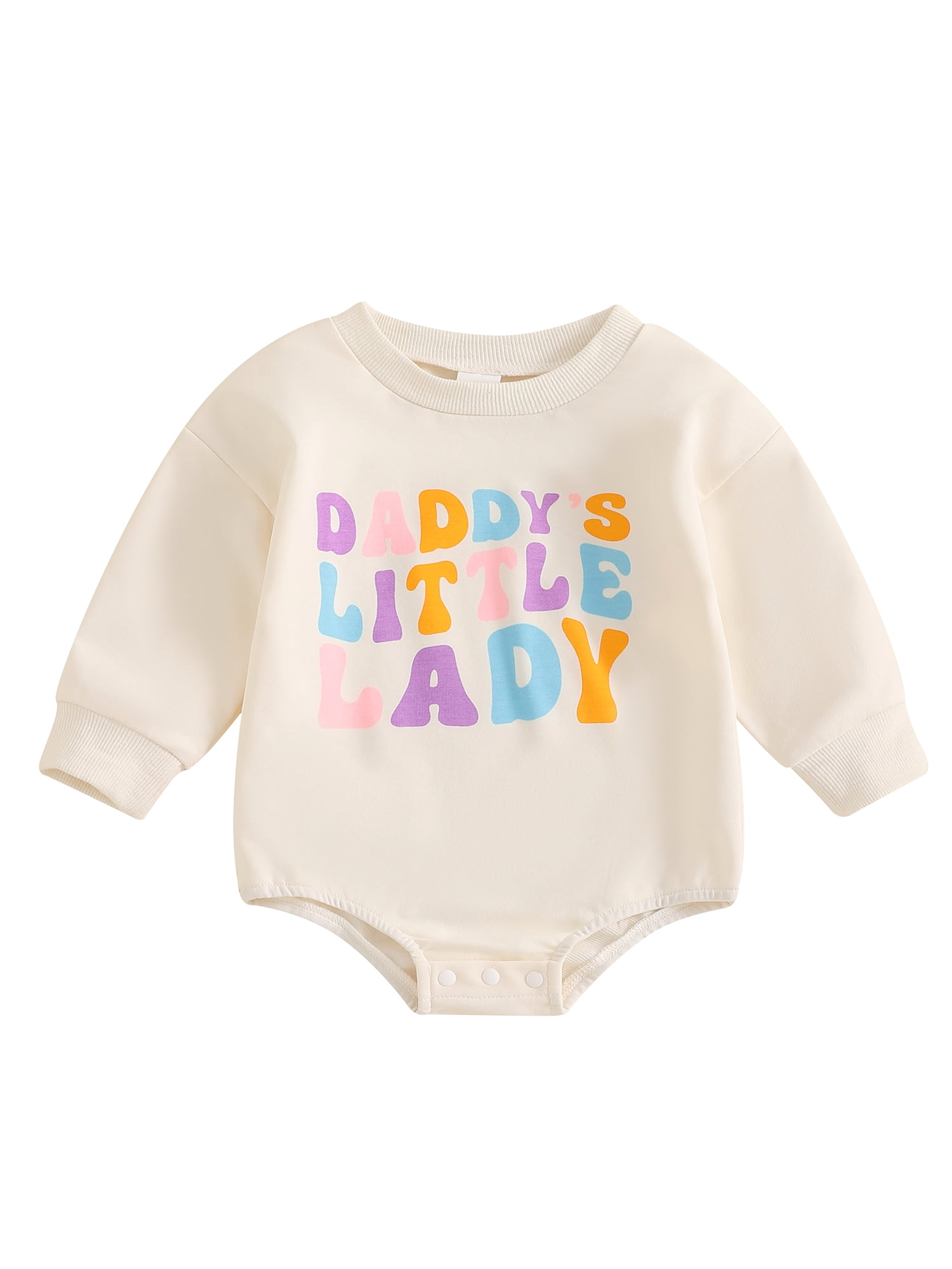 Lesimsam Infant Sweatshirt Romper 3M 6M 12M 18M Letter Print Long ...