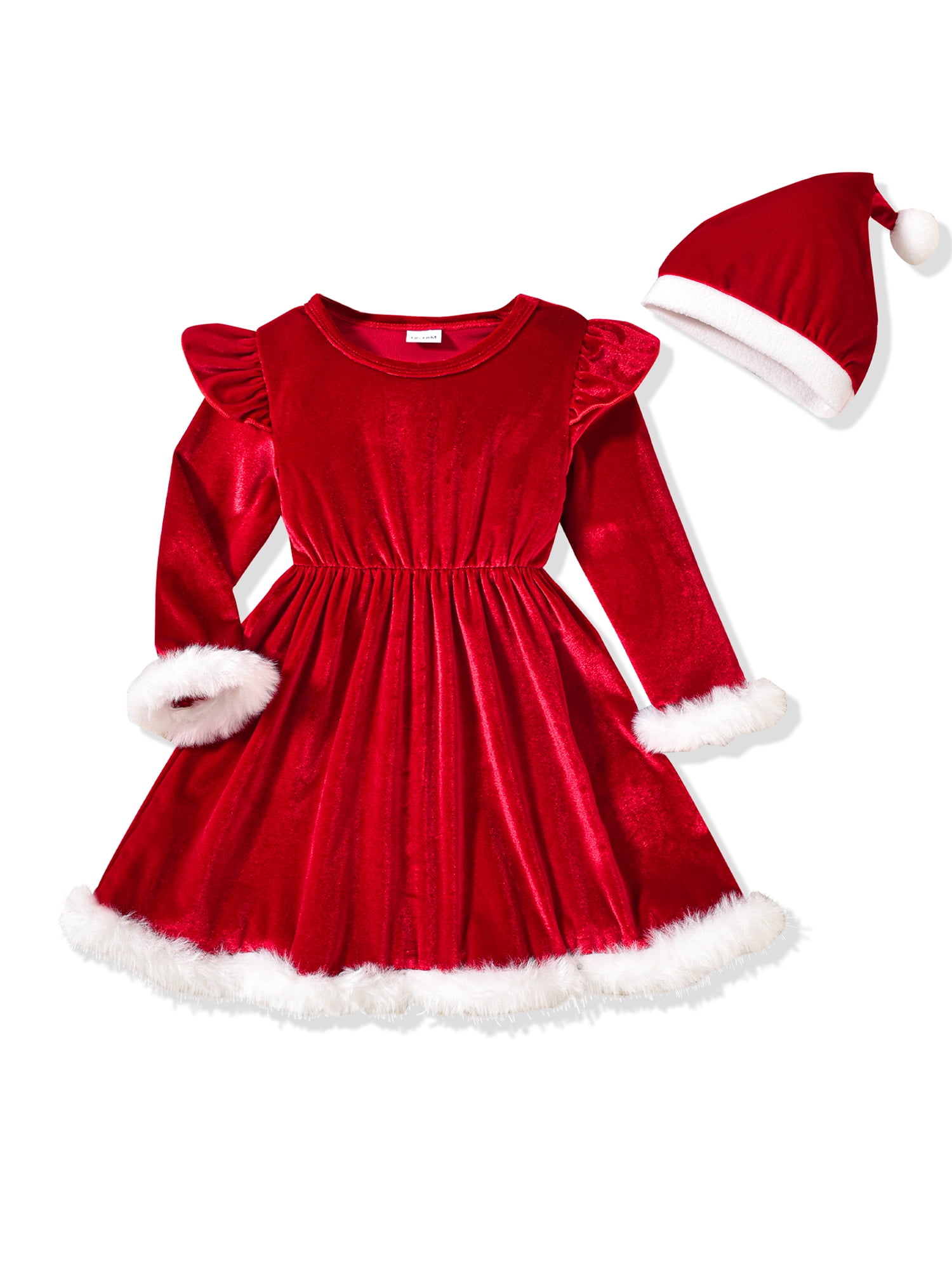 Lesimsam Toddler Girls Christmas Dresses 12M 18M 2T 3T 4T 5T Ruffle ...