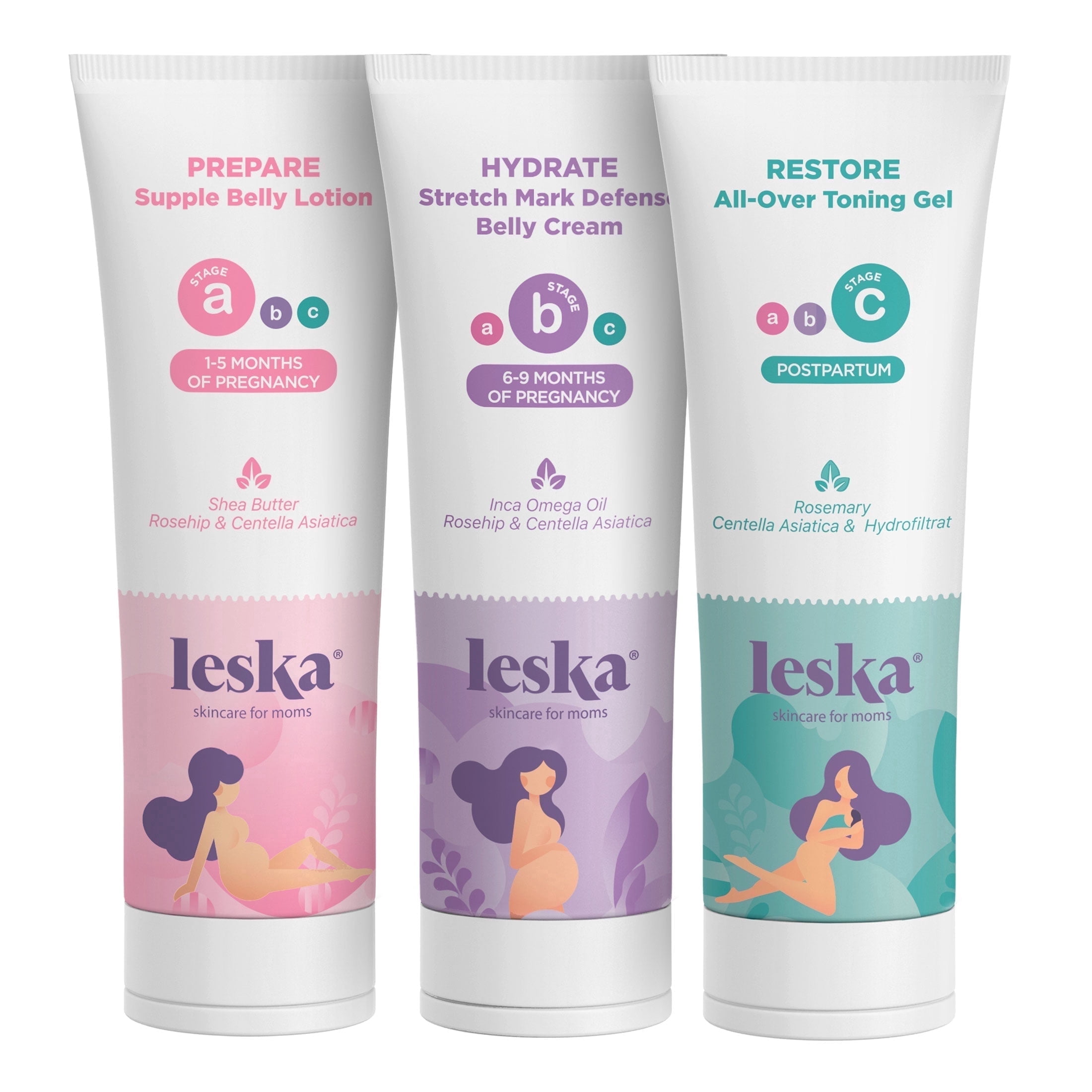 Leska Complete Maternity Set | PREPARE Supple Belly Lotion, HYDRATE ...