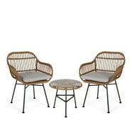 Mainstays Skyler Steel 3-Piece Wicker Rope Chat Set, Grey - Walmart.com