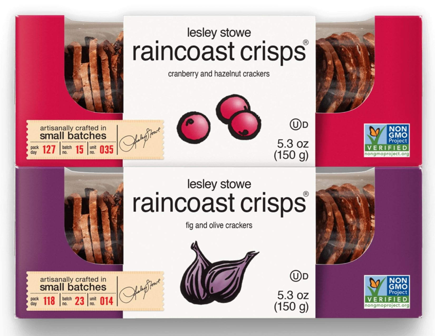 Lesley Stowe Raincoast Crisps IRF13 Variety Pack - 1 Hazelnut Cranberry ...