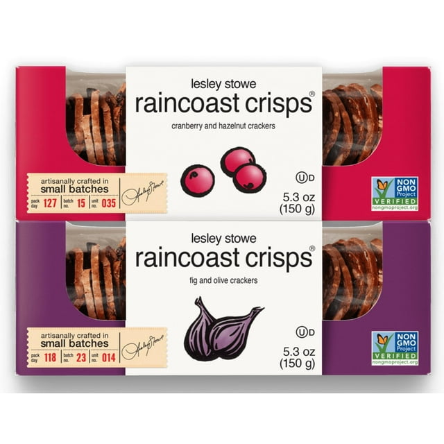 Lesley Stowe Raincoast Crisps IRF13 Variety Pack - 1 Hazelnut Cranberry ...
