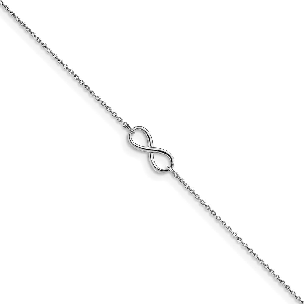 Leslie 14k White Gold Polished Infinity Anklet - Walmart.com