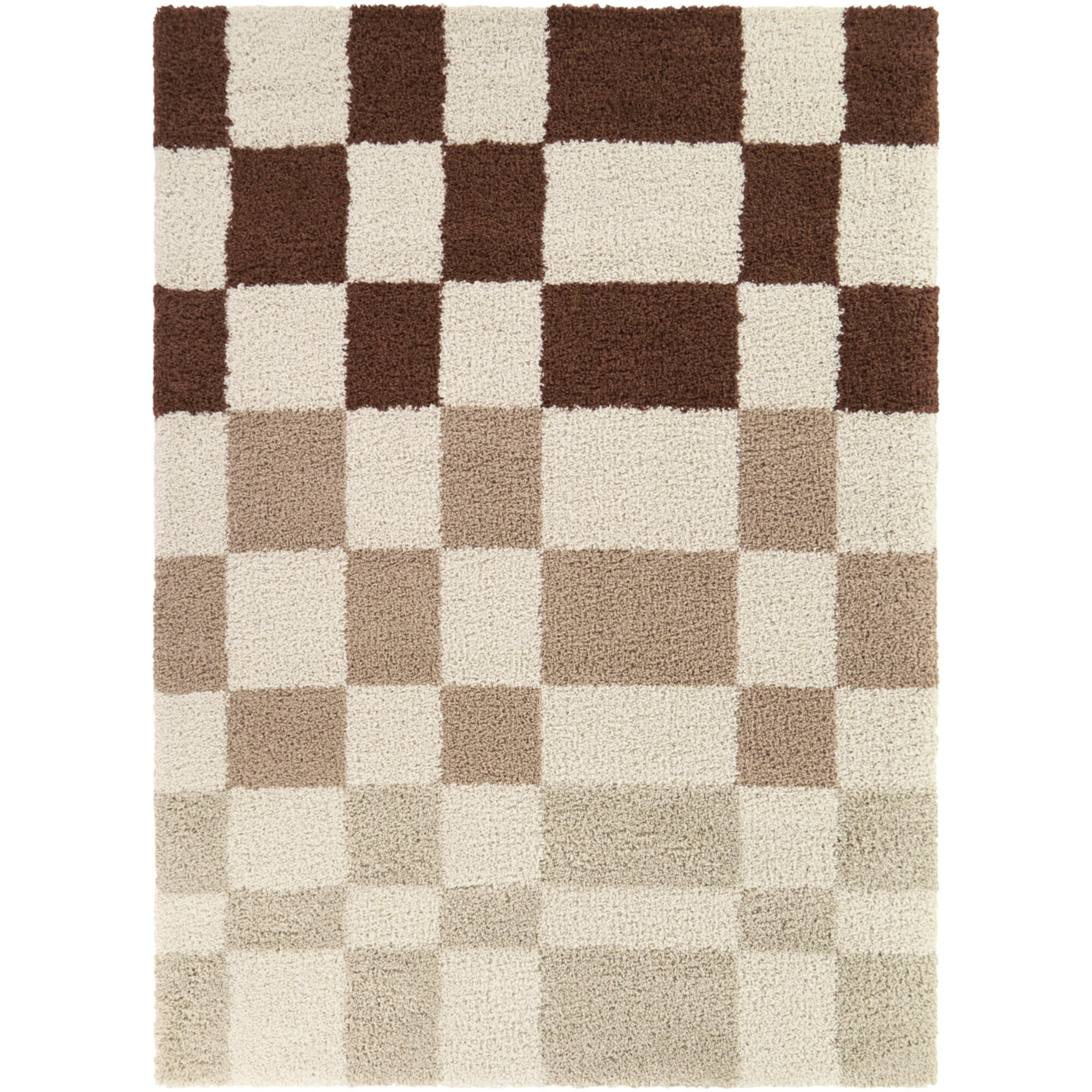 Leslie Checkered Shag Area Rug - Walmart.com